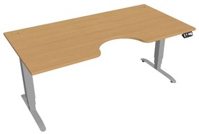 Hobis Motion Elektr. nastavitelný stůl 180x90 s pamětí - HOBIS ERGO MOTION MSE 3M 1800 Dekor stolové desky: buk, Barva kovové podnože: stříbrná