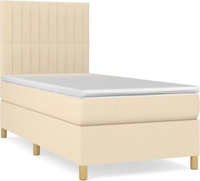 Box spring postel s matrací krémová 100 x 200 cm textil 3142478