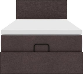 Osmanský postel s matrací tmavě šedá 90x200 cm textil 3311348