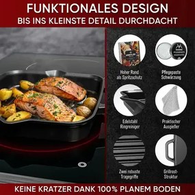 GUSSKÖNIG Grilovací pánev 30 cm / Grilovací pánev / Litina / Indukce /