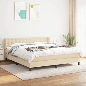 Box spring postel s matrací krémová 160x200 cm textil 3126578