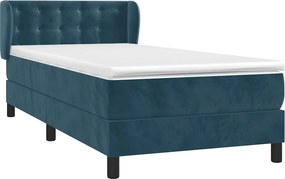 Box spring postel s matrací tmavě modrá 90x200 cm samet 3127713