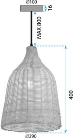 Toolight Natural, stropní závěsné svítidlo 1xE27 APP1646-1CP, přírodní hnědá, OSW-05114