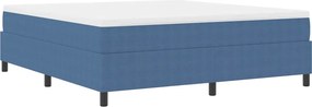 Postel s boxspringem Modrá a bílá 180 x 200 cm Žebrovaná látka 3337480