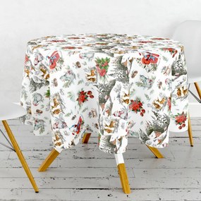Ubrus PVC kulatý FL-1698 – Vánoční atmosféra (různé velikosti)