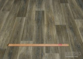 Breno PVC TRENTO Lime Oak 906D – tmavé rustikální dřevo, šíře 300 cm