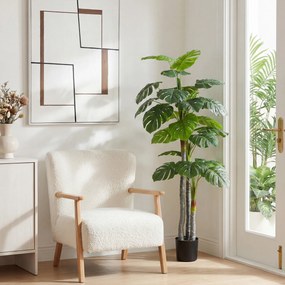 HOMCOM Umělá monstera 150 cm — realistický kmen a větve, 20 velkých listů, včetně květináče