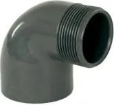 Vagnerpool PVC koleno - úhel 90° - 50mm s vnějším závitem 1 a 1/2" (6/4")