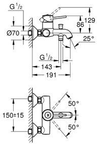 GROHE 23787000 - Vanová baterie START CLASSIC DN 15 lesklý chrom