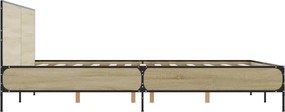 Rám postele dub sonoma 160 x 200 cm kompozitní dřevo a kov 3280008