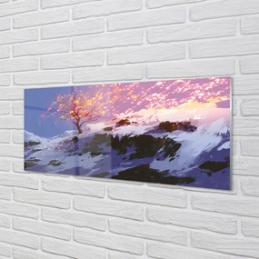 akrylový obraz Zimní strom top 120x60 cm