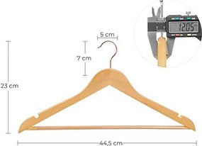 20 ks háčků na oblečení, protiskluzové, 360° otočný háček, dřevo a růžové zlato