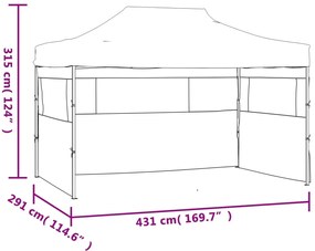 vidaXL Marketos Skládací stan se 3 stěnami 3 x 4,5 m krémový