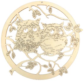 AMADEA Dřevěný obrázek k vymalování sovy v kolečku 20 cm
