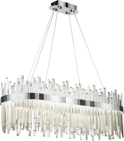 Toolight Toolight, LED křišťálové svítidlo 80x35 cm, 62W, APP1514-CP80, chromová, OSW-03262