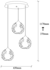 Lustr na lanku FELLINI 3xE27/100W/230V