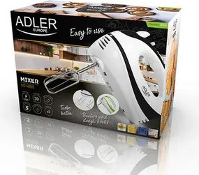 Adler AD 4205 / Ruční šlehač / 300W / 5 rychlostí / Turbo / šlehání /