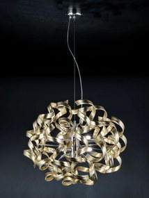 Metal Lux 206.155.13 Astro Gold, designové závěsné svítidlo v průměru 50cm, 6x40W, pozlacené sklo, chrom