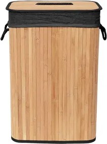 COMPACTOR Koš na prádlo Bamboo - obdélníkový černá / 90 L / 45 x 35 x