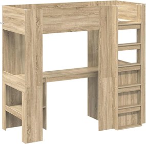 Rám patrové postele se stolem s policí Sonoma dub 75 x 190 cm 3410429