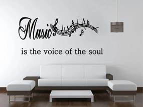 Samolepka na zeď s nápisem MUSIC IS THE VOICE OF THE SOUL 60 x 120 cm