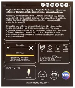 LED Stmívatelná žárovka Philips Hue WHITE E14/5,5W/230V 2700K