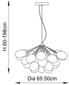 Endon 76450 - Lustr na lanku INFINITY 6xG9/28W/230V pestrobarevná