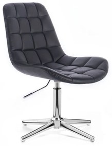 LuxuryForm DESIGN Otočná židle PARIS na stříbrném kříži - černá