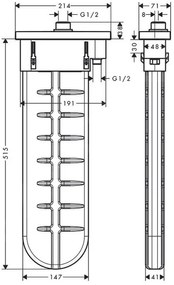 Hansgrohe Vivenis, 4-otvorová baterie na okraj vany, sBox, černá matná, 75444670