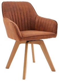 Designová otočná židle Gaura vintage hnědá