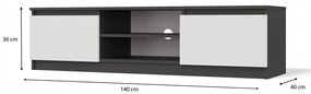 RTV stolek 140 - antracit + bílá