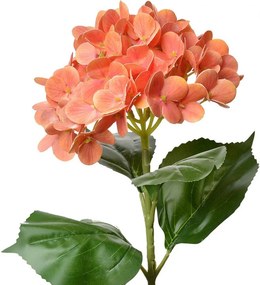 Oranžová umělá květina hortenzie Hydrangea - 16*15*68 cm
