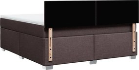 Box spring postel s matrací tmavě hnědá 180x200 cm textil 3285963