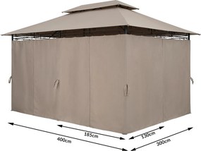 Deuba Zahradní altán Topas 4x3 m - taupe
