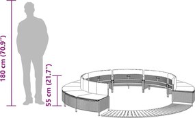 vidaXL Obruba k vířivce polyratan a masivní akáciové dřevo [3270637] Barva: Černá