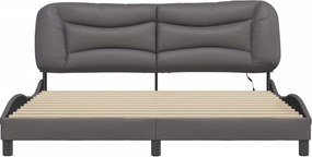 Rám postele s LED bez matrace Hvar šedý 180 x 200 cm 3213951