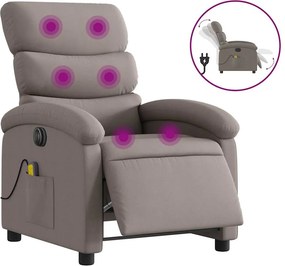 Elektrické masážní polohovací křeslo taupe textil 3203974