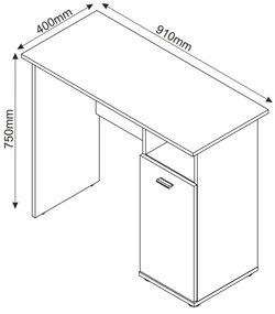 Sconto Psací stůl ALEX bílá