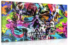 Obraz barevná umělecká lebka - 120x80 cm