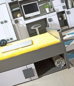 Casarredo - Komfort nábytek GIMMI G16 dvojpostel s úložným prostorem antracit/bílá