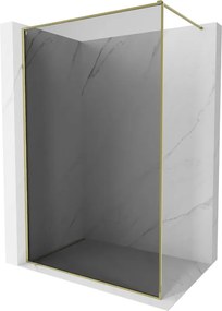 Mexen Kioto-F, sprchová zástěna s rámem 70 x 202 cm, 8 mm šedé sklo, zlatý lesklý profil, 800-070-104-50-40