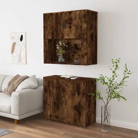 Skříň highboard kouřový dub kompozitní dřevo 3185356