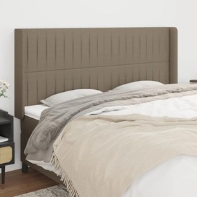 Čelo postele typu ušák taupe 203x16x118/128 cm textil 3119844
