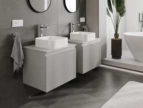 Mexen Rivel, koupelnová skříňka 60 cm, 1 zásuvka, drážkovaná, šedá matná, 91A20-06047-1-BF62