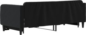 Válenda s přistýlkou černá 80 x 200 cm samet 3197060