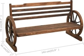 vidaXL Zahradní lavice 142 cm masivní jedlové dřevo [313892]