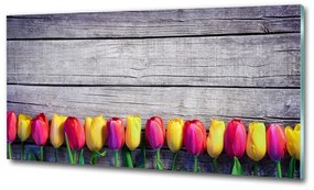 Wallmuralia Foto obraz skleněný horizontální Tulipány na stromě 100x50