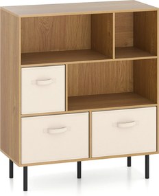 Costway 6-Cube knihovna s 3 odnímatelnými skládacími látkovými