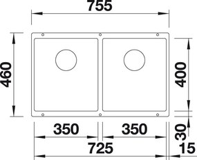 BLANCO GmbH + Co KG Blanco SUBLINE 350/350 U InFino Silgranit černá bez táhla