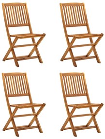 Skládací zahradní židle 4 ks masivní akáciové dřevo - Default Title